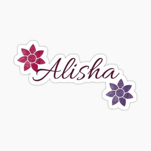 "Alisha Floral Name Calligraphy Design" Sticker for Sale by Cora ...