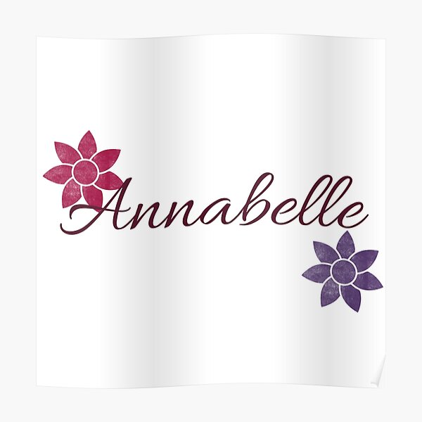 "Annabelle Floral Name Calligraphy Design" Poster by SbMb2000 | Redbubble