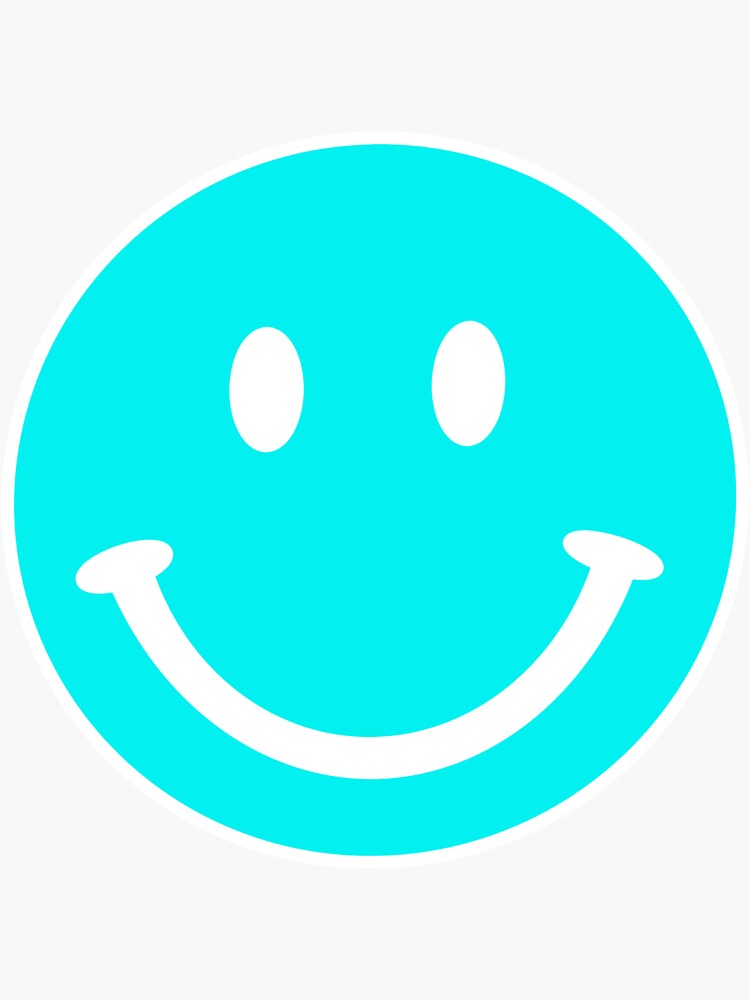"Teal Smiley Face" Sticker by D-DoesDoodles | Redbubble