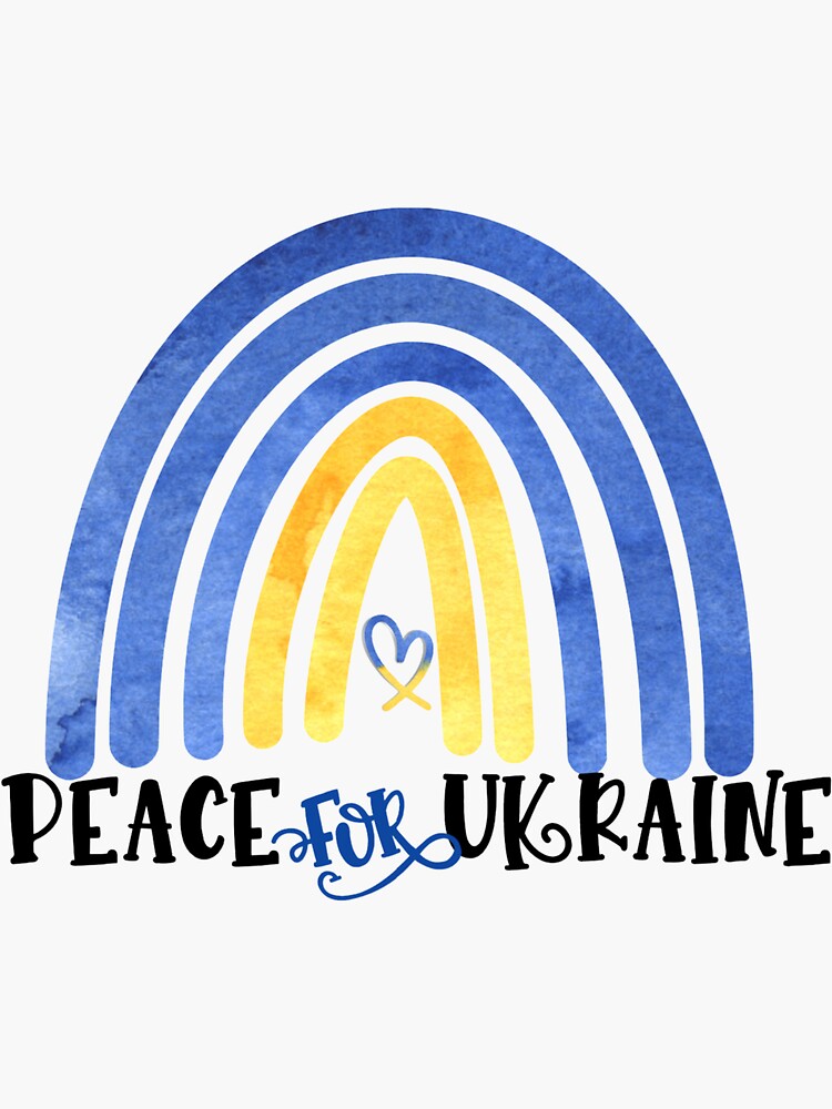 "Peace for Ukraine Rainbow" Sticker by BlueberryHill | Redbubble
