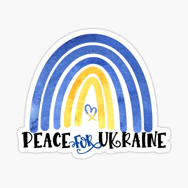 "Peace for Ukraine Rainbow" Sticker by BlueberryHill | Redbubble