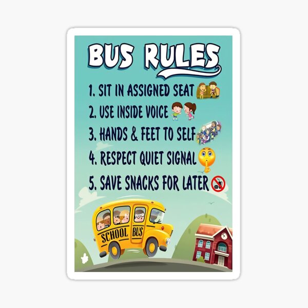 "Bus Driver Bus Rules" Sticker by vasilida1988 | Redbubble