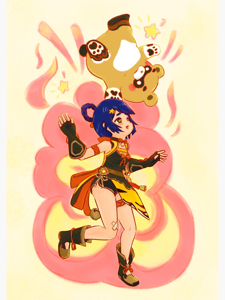 "xiangling and guoba" Sticker by presolace | Redbubble