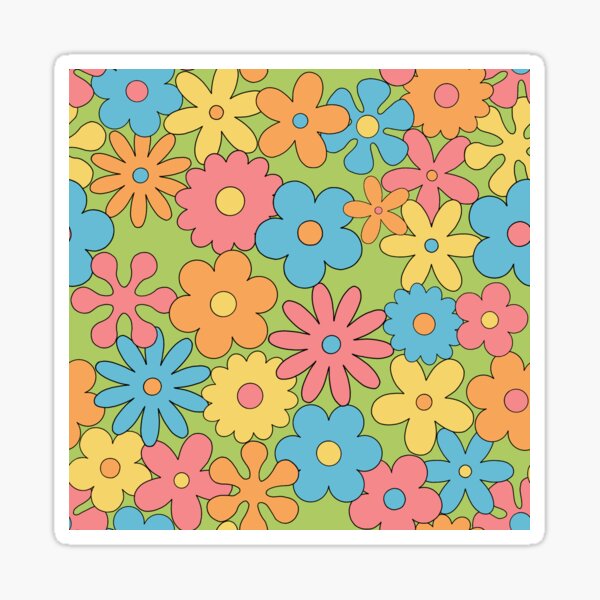 "Super Groovy Flower Power" Sticker by Par175 | Redbubble