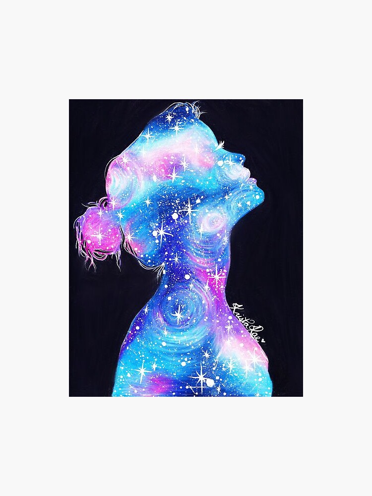 "galaxy girl" Sticker by Maricarmen02 | Redbubble