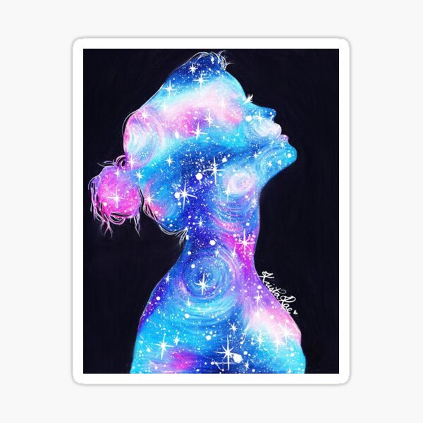 "galaxy girl" Sticker by Maricarmen02 | Redbubble