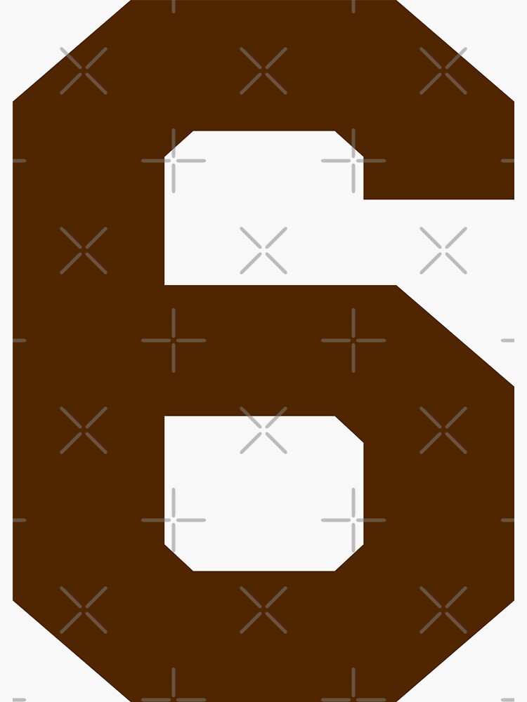 "Number 6, Brown six, Sports number 6" Sticker for Sale by TheCultStuff ...