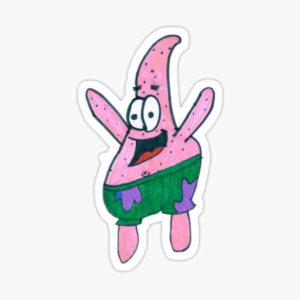 "Cute Patrick Jumping by Kareem Colorful Kids Art " Sticker for Sale by ...