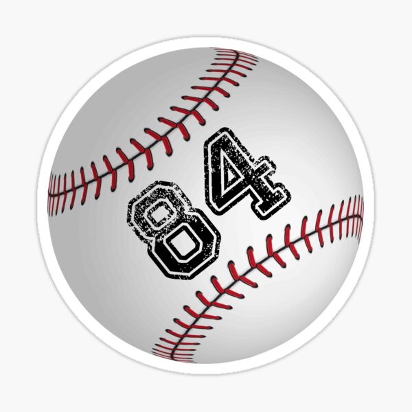 "Baseball ball number 84, eighty four" Sticker for Sale by TheCultStuff ...