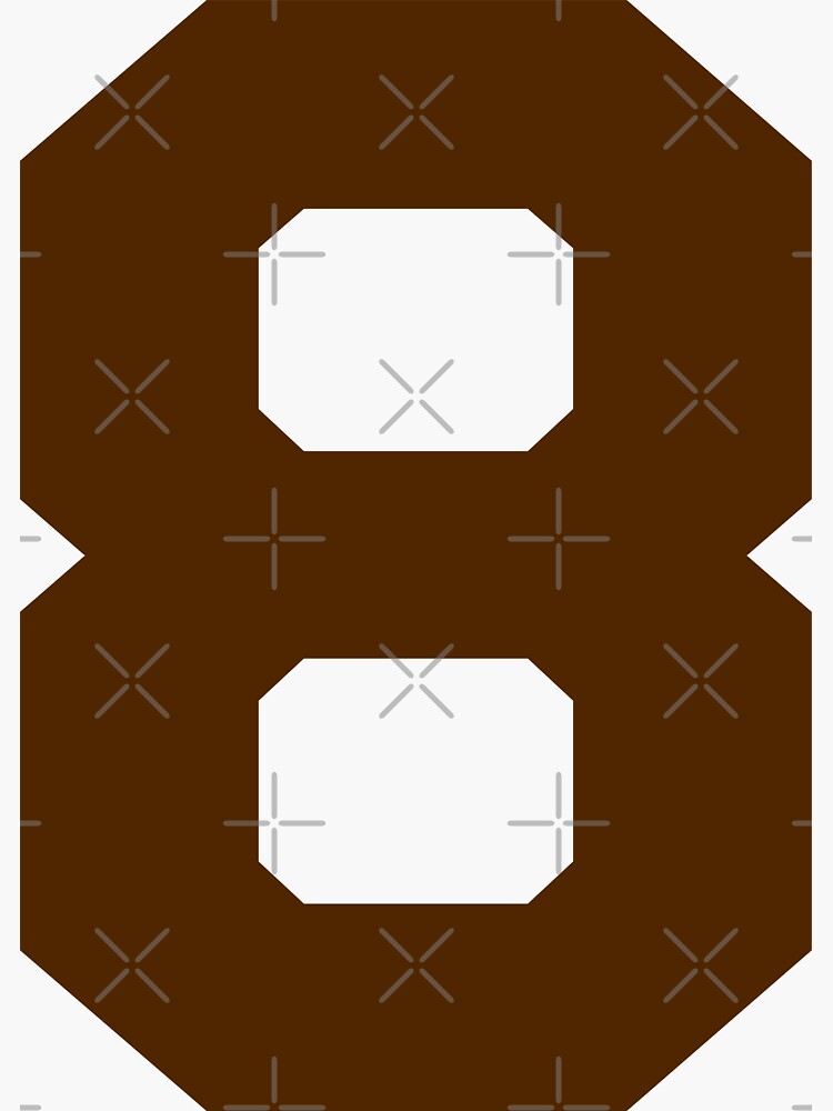 "Number 8, Brown eight, Sports number 8" Sticker by TheCultStuff ...