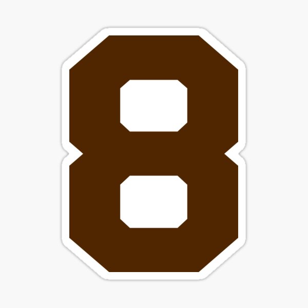 "Number 8, Brown eight, Sports number 8" Sticker for Sale by ...