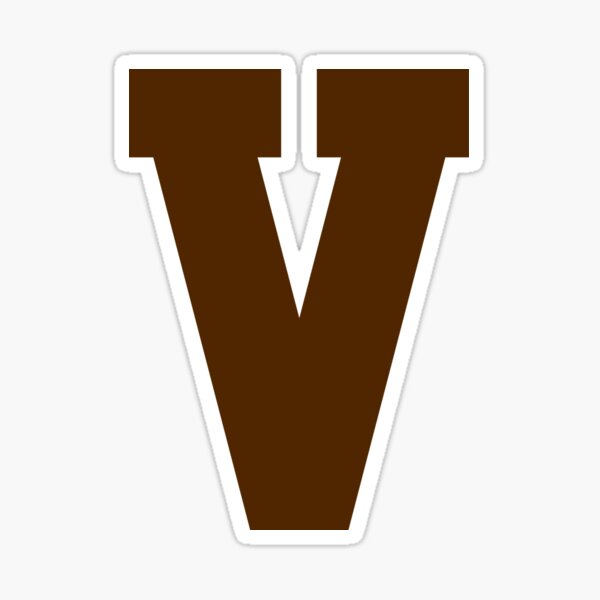 "Alphabet, Brown V, Sports letter V" Sticker by TheCultStuff | Redbubble