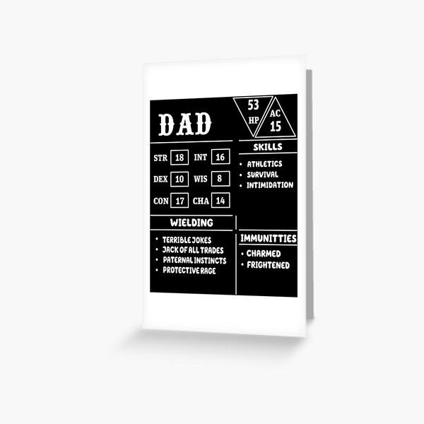 "Dad Character Sheet Dungeons and Dragons DND Dungeons and Dragons ...