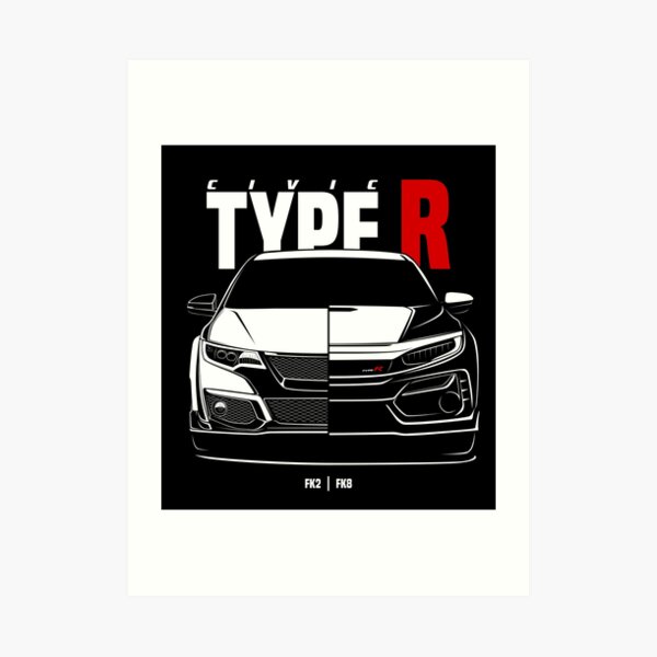 "Civic Type R FK2 FK8 Silhouette" Art Print for Sale by MivecPower ...