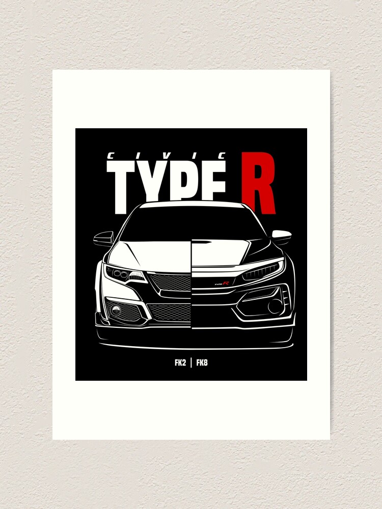 "Civic Type R FK2 FK8 Silhouette" Art Print for Sale by MivecPower ...