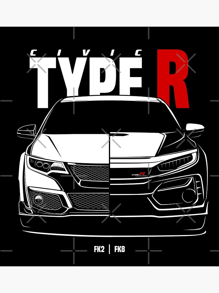 "Civic Type R FK2 FK8 Silhouette" Art Print for Sale by MivecPower ...