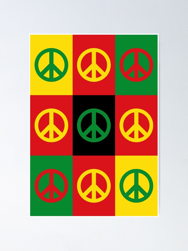 Póster «Símbolo de la paz de Rasta Bandera del reggae Arte pop» de ...
