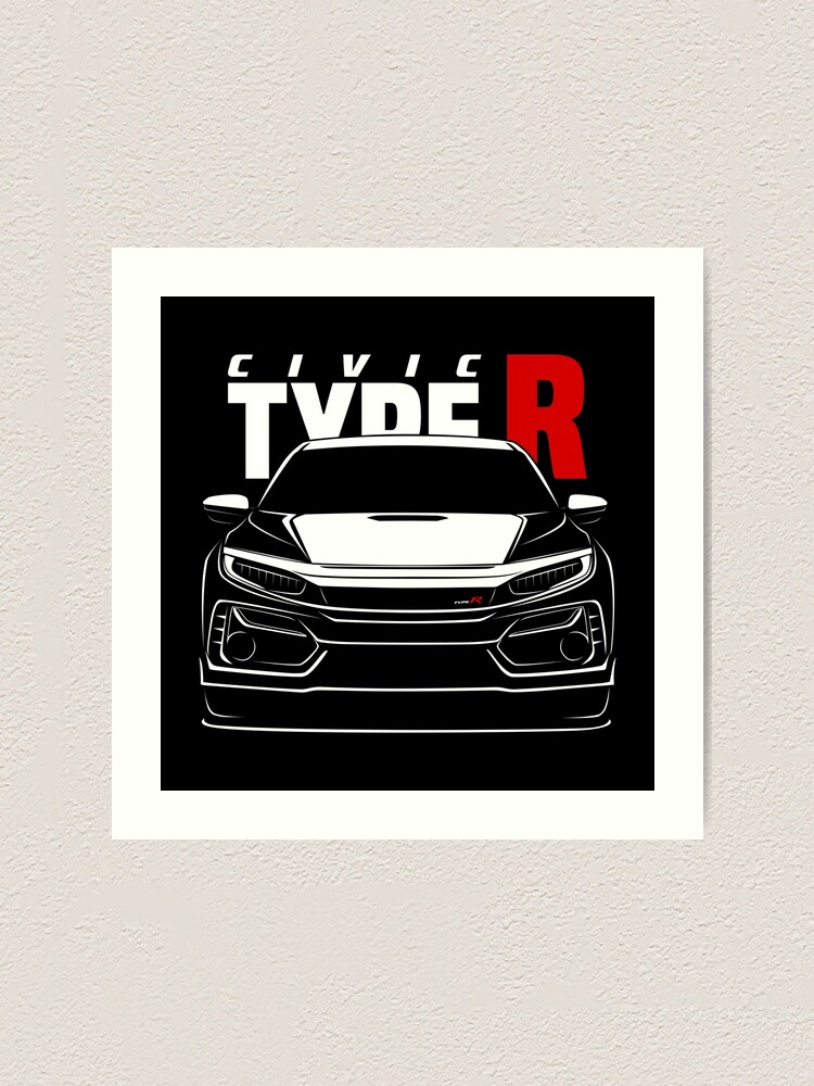 "Civic FK8 Type R Silhouette" Art Print for Sale by MivecPower | Redbubble