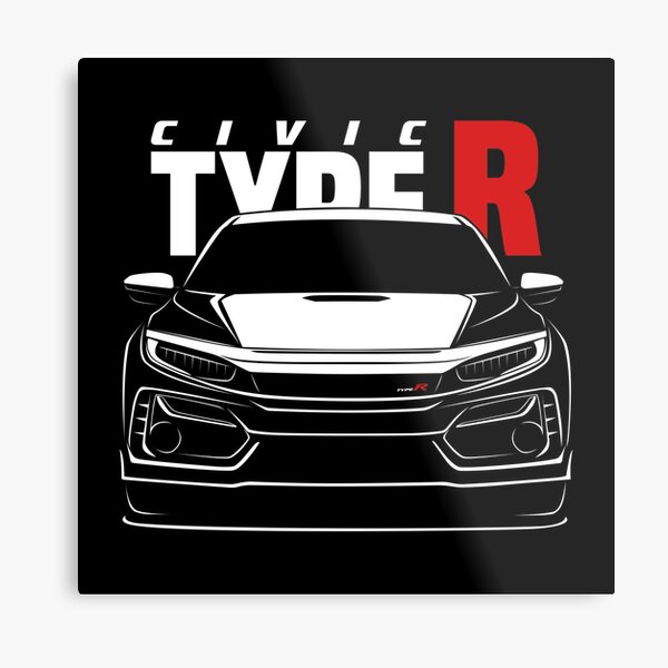 "Civic FK8 Type R Silhouette" Metal Print for Sale by MivecPower ...