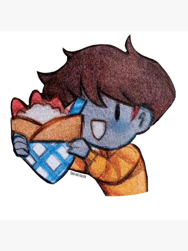 "Chibi Ghostbur has a Crepe!" Poster by Taku-has-Fallen | Redbubble