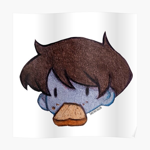 "Chibi Ghostbur eating bread" Poster by Taku-has-Fallen | Redbubble