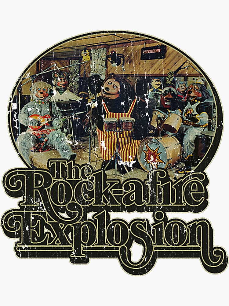 "VINTAGE - Rock a fire Explosion" Sticker by Linjenel890 | Redbubble