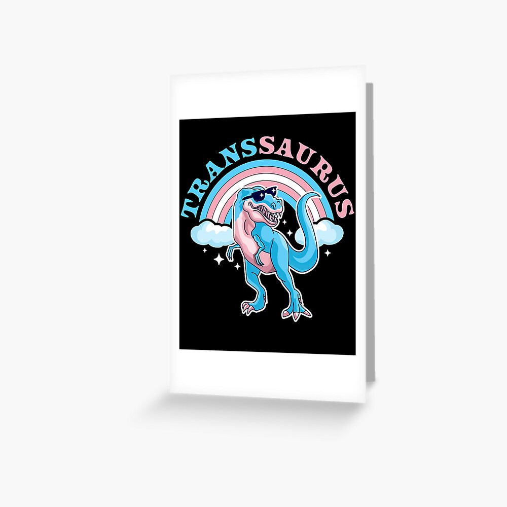"Transgender Dinosaur Transsaurus Trans Pride LGBT Pride Flag" Greeting ...