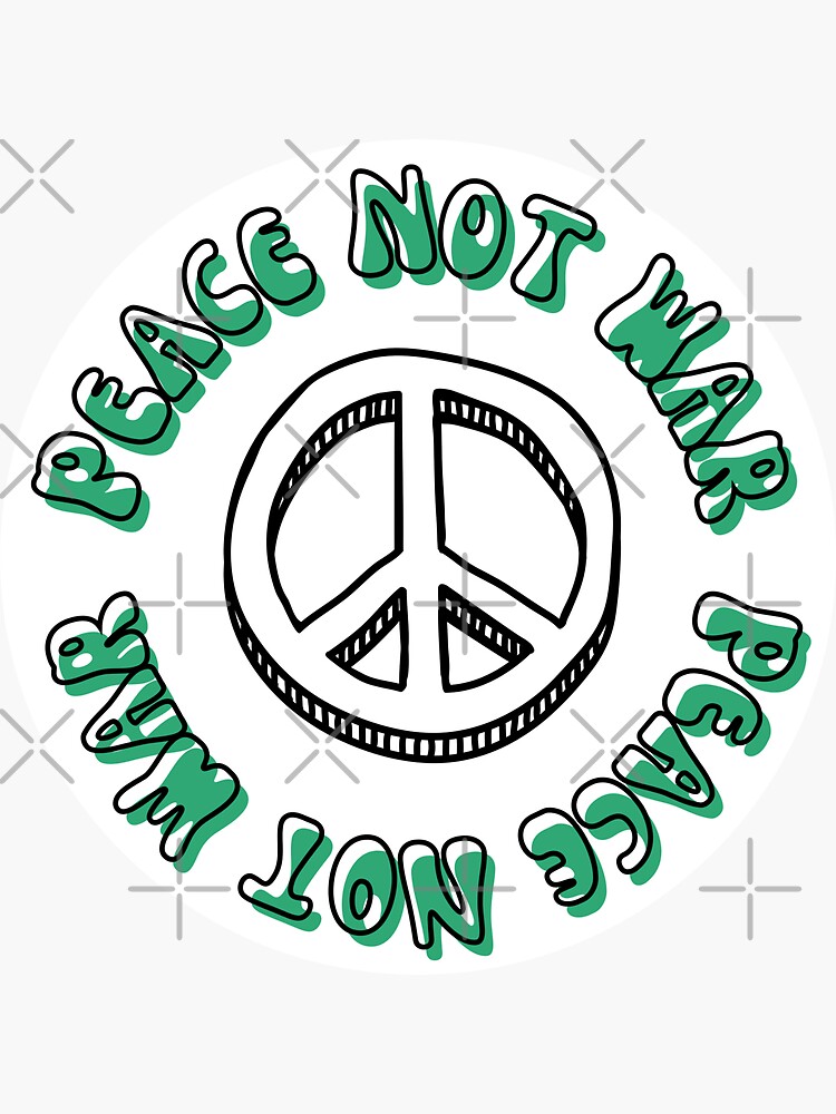"Peace Not War with CND peace logo - teal" Sticker by BTCelebration ...