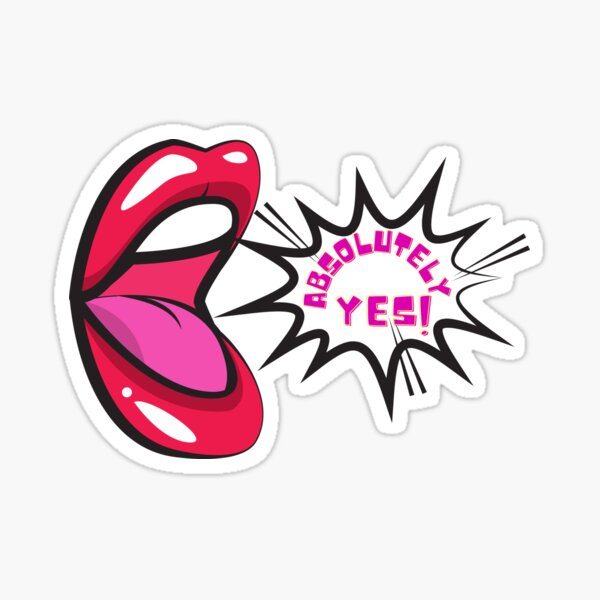 "Absolutely Yes!" Sticker by ShaneinJapan | Redbubble
