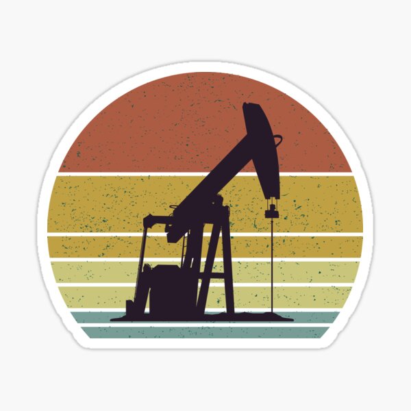 "Oilwell Pumpjack Oil Rig Worker Fracking" Sticker by Selbstdesigner ...
