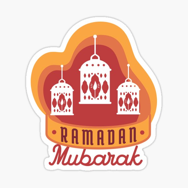 "Happy Ramadan, Red Lantern Design, Ramadan Mubarak" Sticker by ...