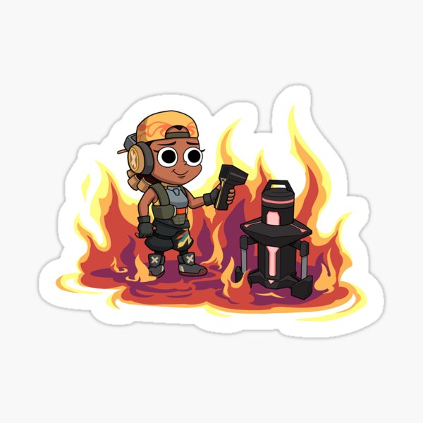 "This is also fine Raze spray" Sticker by Rainfalling | Redbubble