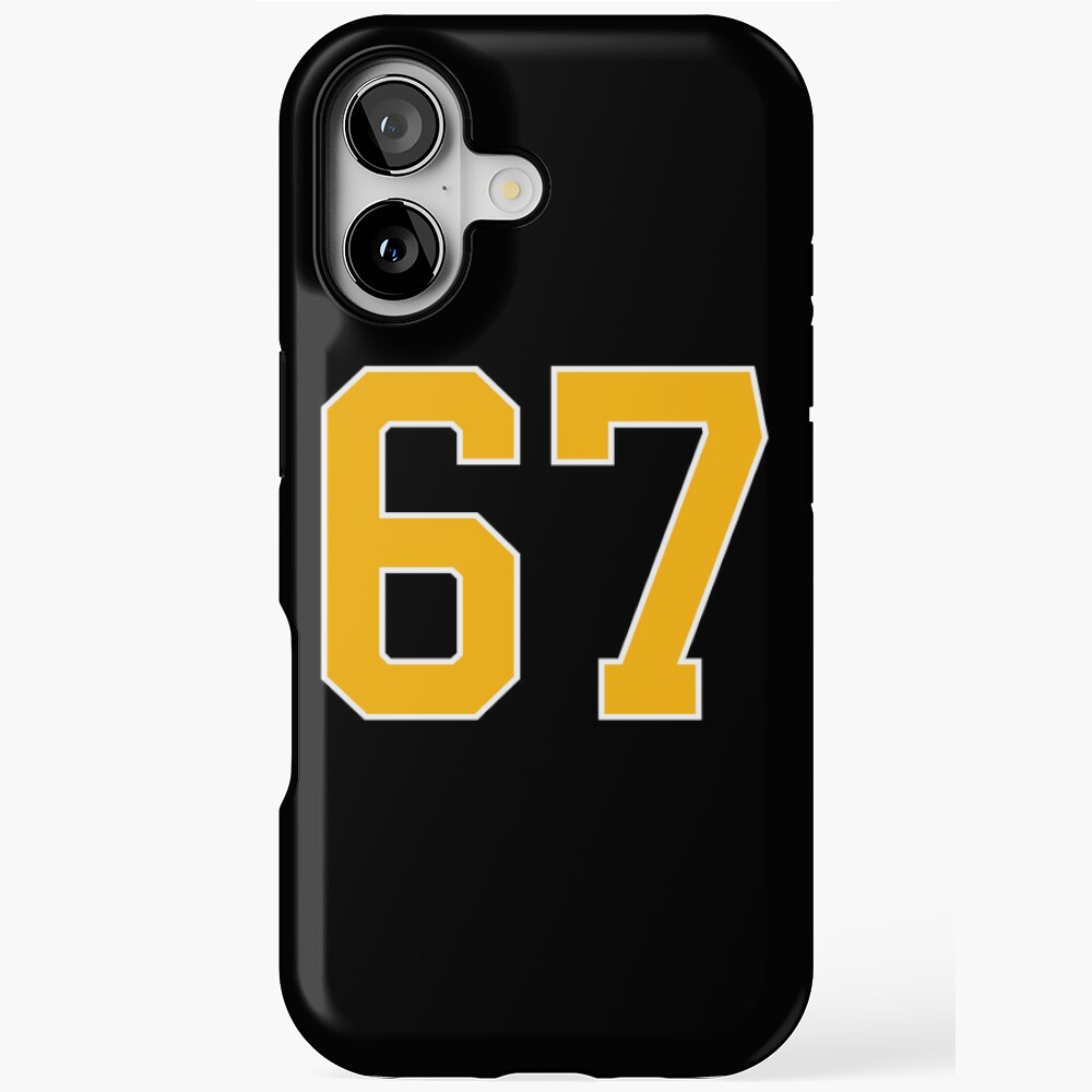 "Yellow Number 67 lucky sports jersey sixty seven" Sticker for Sale by ...
