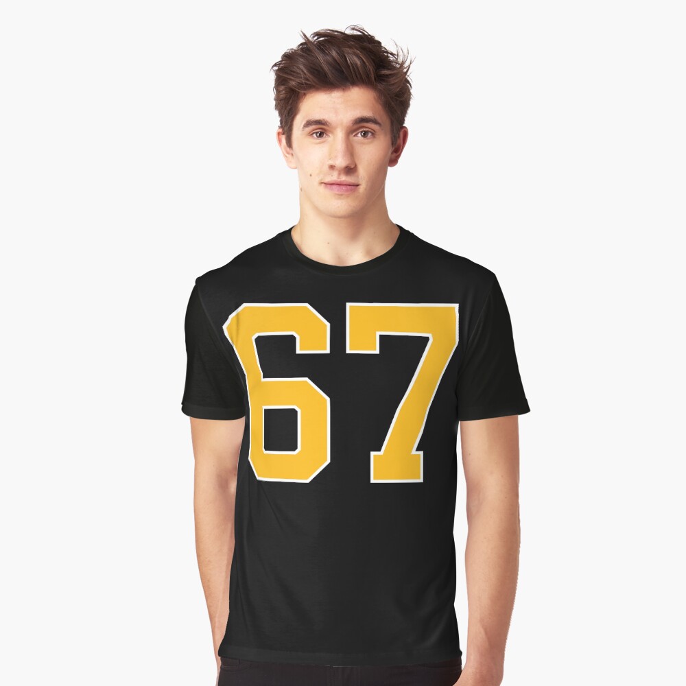 "Yellow Number 67 lucky sports jersey sixty seven" Sticker for Sale by ...