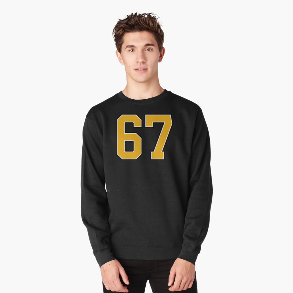 "Yellow Number 67 lucky sports jersey sixty seven" Sticker for Sale by ...