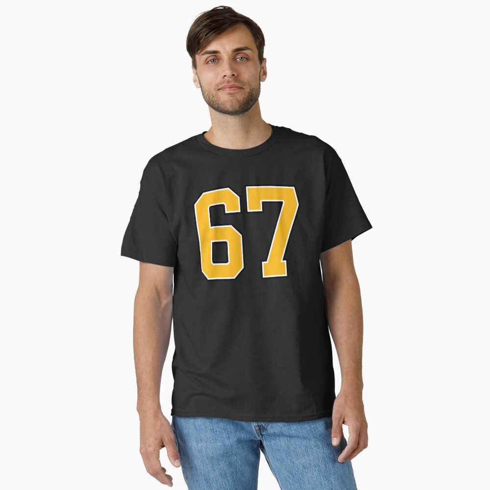 "Yellow Number 67 lucky sports jersey sixty seven" Sticker for Sale by ...