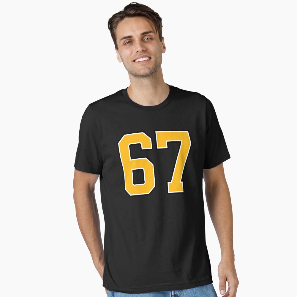 "Yellow Number 67 lucky sports jersey sixty seven" Sticker for Sale by ...