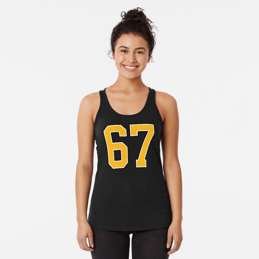 "Yellow Number 67 lucky sports jersey sixty seven" Sticker for Sale by ...