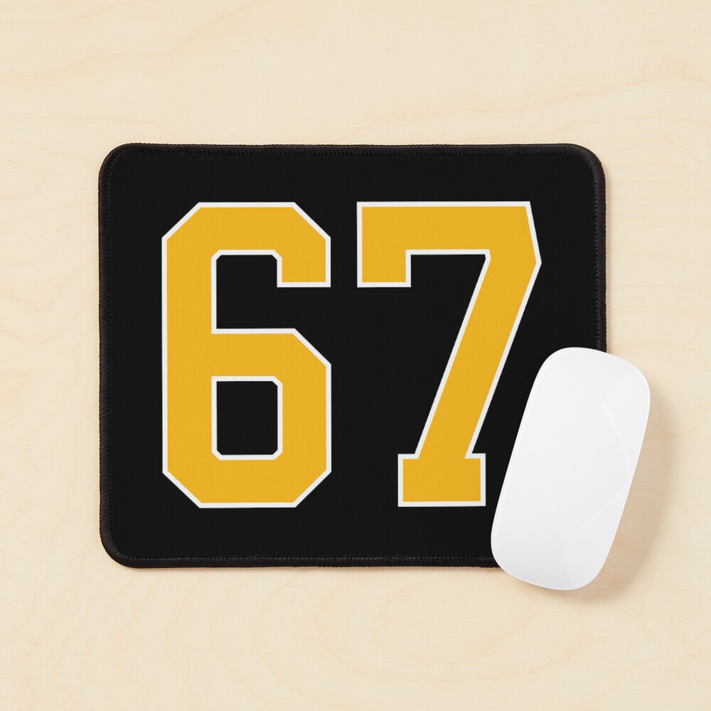 "Yellow Number 67 lucky sports jersey sixty seven" Sticker for Sale by ...