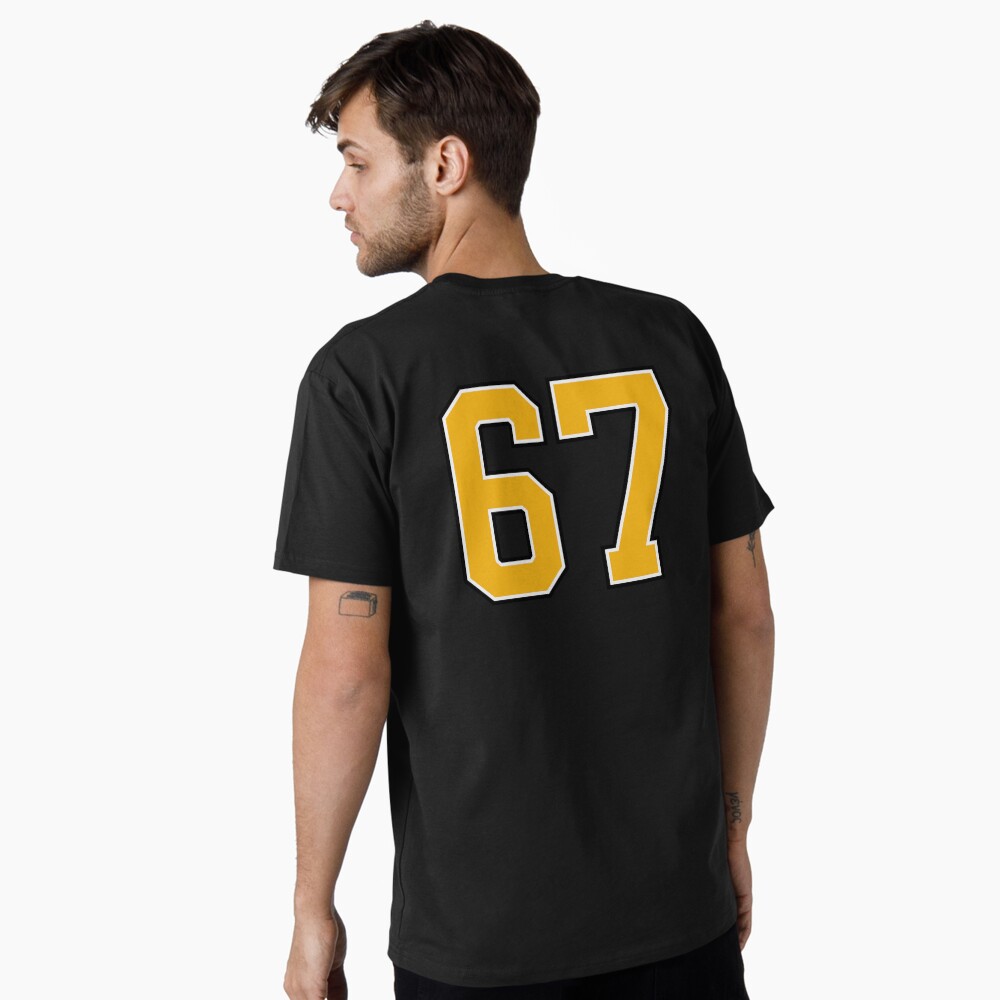 "Yellow Number 67 lucky sports jersey sixty seven" Sticker for Sale by ...