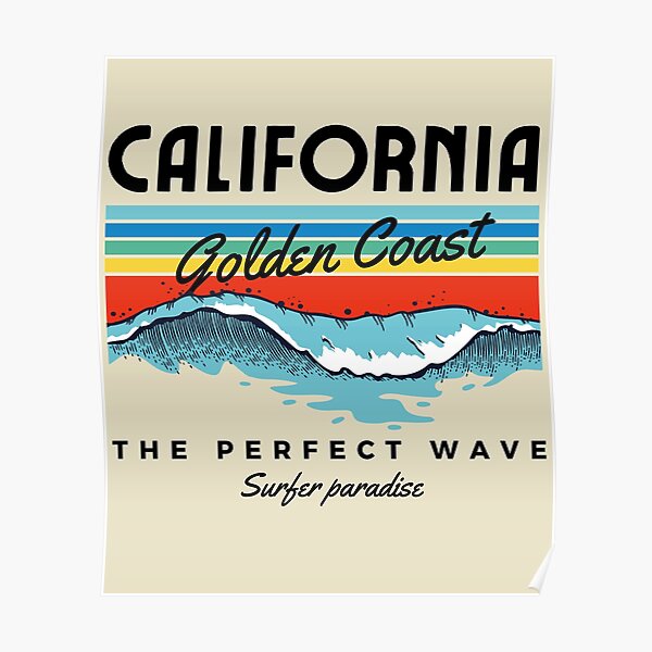 "California Golden Coast | VSCO Retro Aesthetic" Poster for Sale by ...