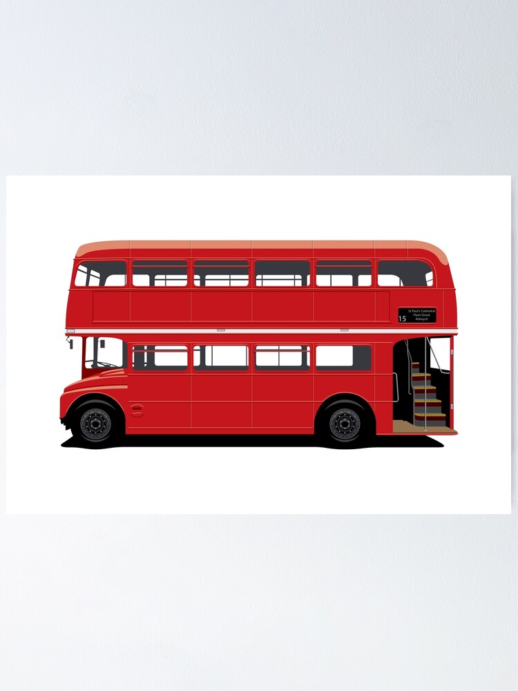"Red London Bus" Poster for Sale by STUDIO-72 | Redbubble