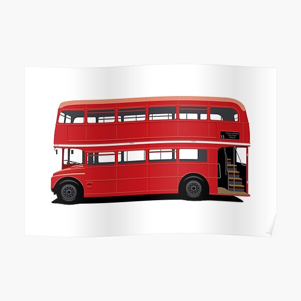 "Red London Bus" Poster for Sale by STUDIO-72 | Redbubble