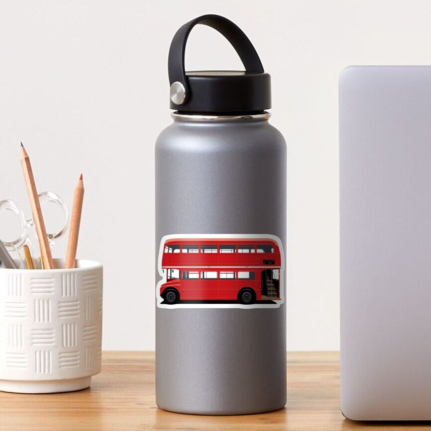 "Red London Bus" Sticker by STUDIO-72 | Redbubble