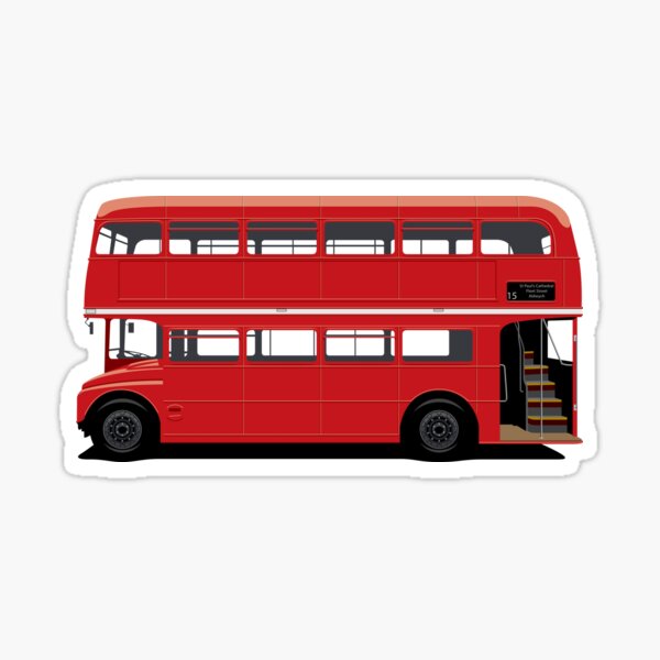 "Red London Bus" Sticker by STUDIO-72 | Redbubble