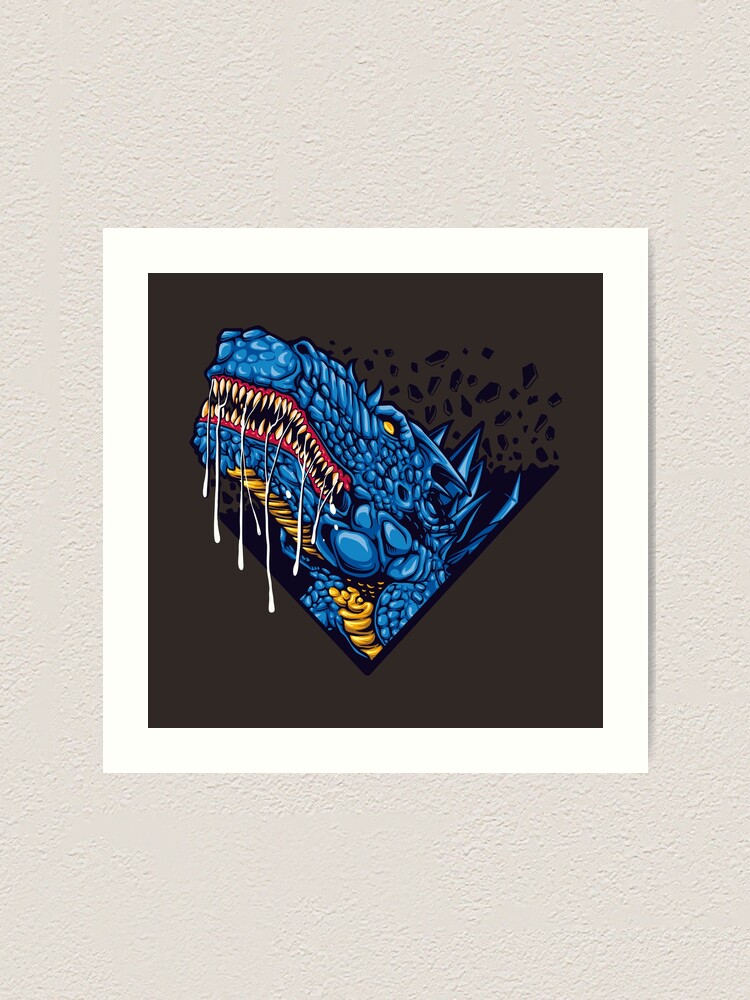 "Blue Dinosaurs T Rex Head" Art Print for Sale by HESarajevo57 | Redbubble