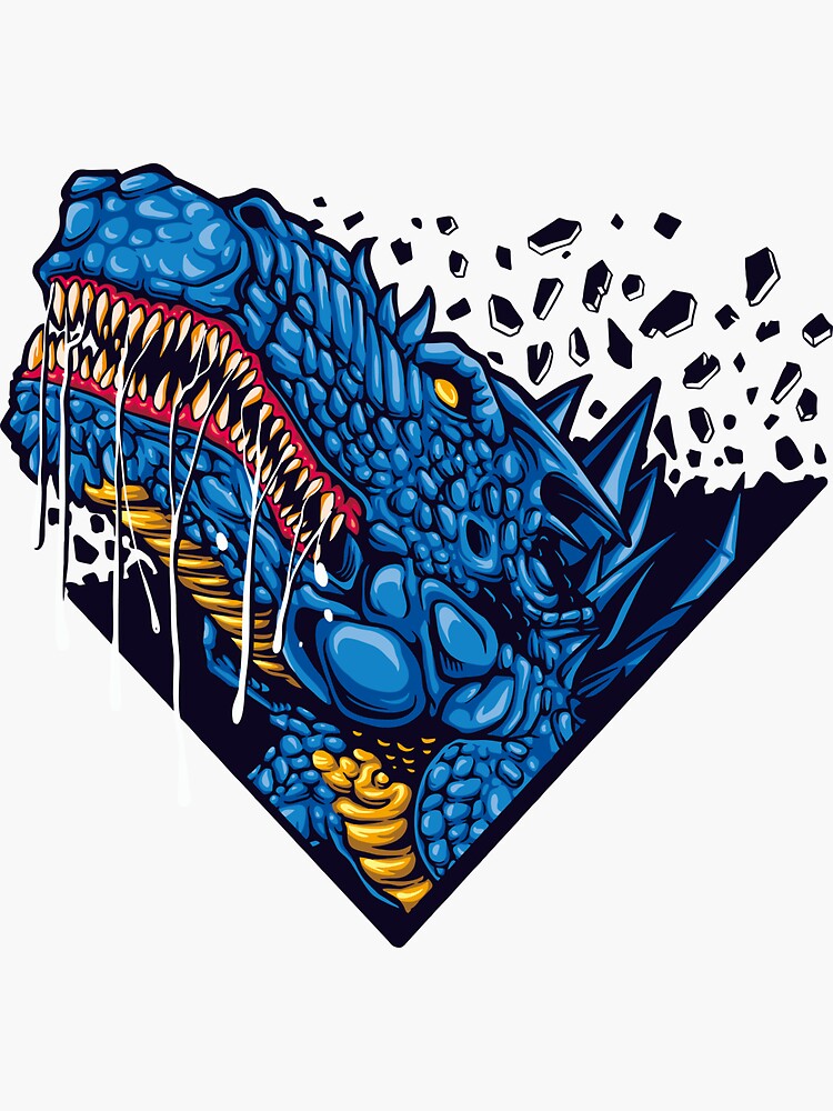 "Blue Dinosaurs T Rex Head" Sticker by HESarajevo57 | Redbubble