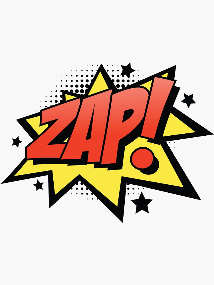 "ZAP! funny sticker " Sticker for Sale by xmemes | Redbubble