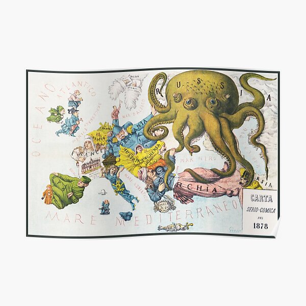"Old Europe. 1878 Seriously -Comic Map" Poster for Sale by Sirio22 ...