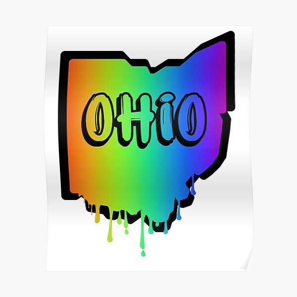 "Rainbow Ohio Dripping" Poster for Sale by krissy43231 | Redbubble